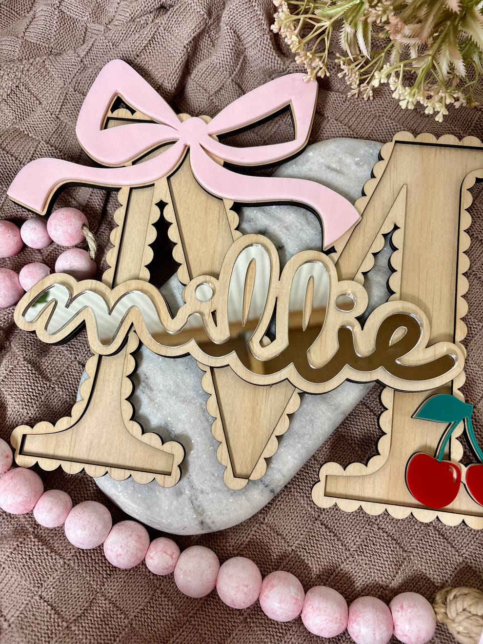 BOW & CHERRY LETTER – EmmyRose Designs