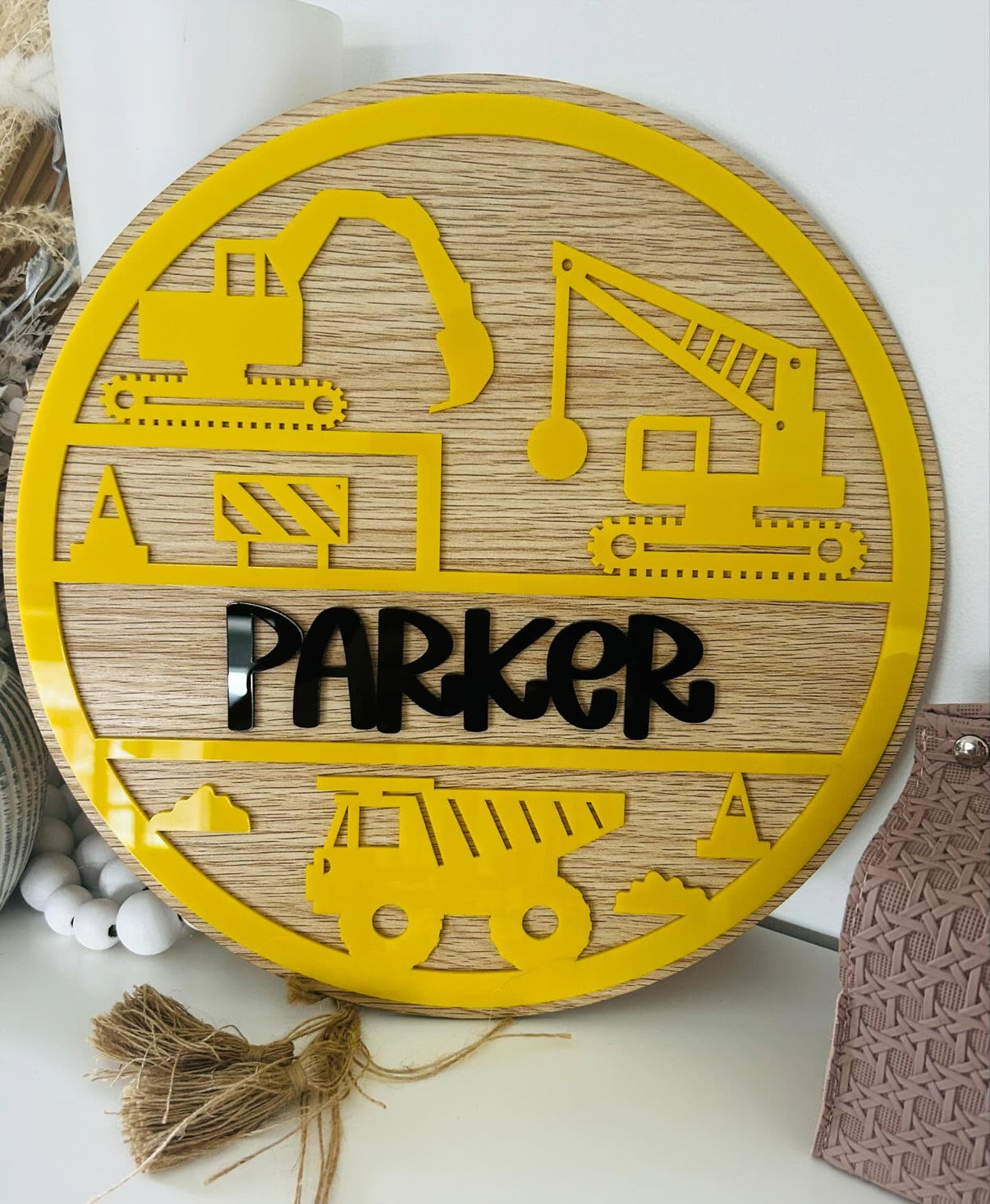 CONSTRUCTION NAME WALL PLAQUE – EmmyRose Designs